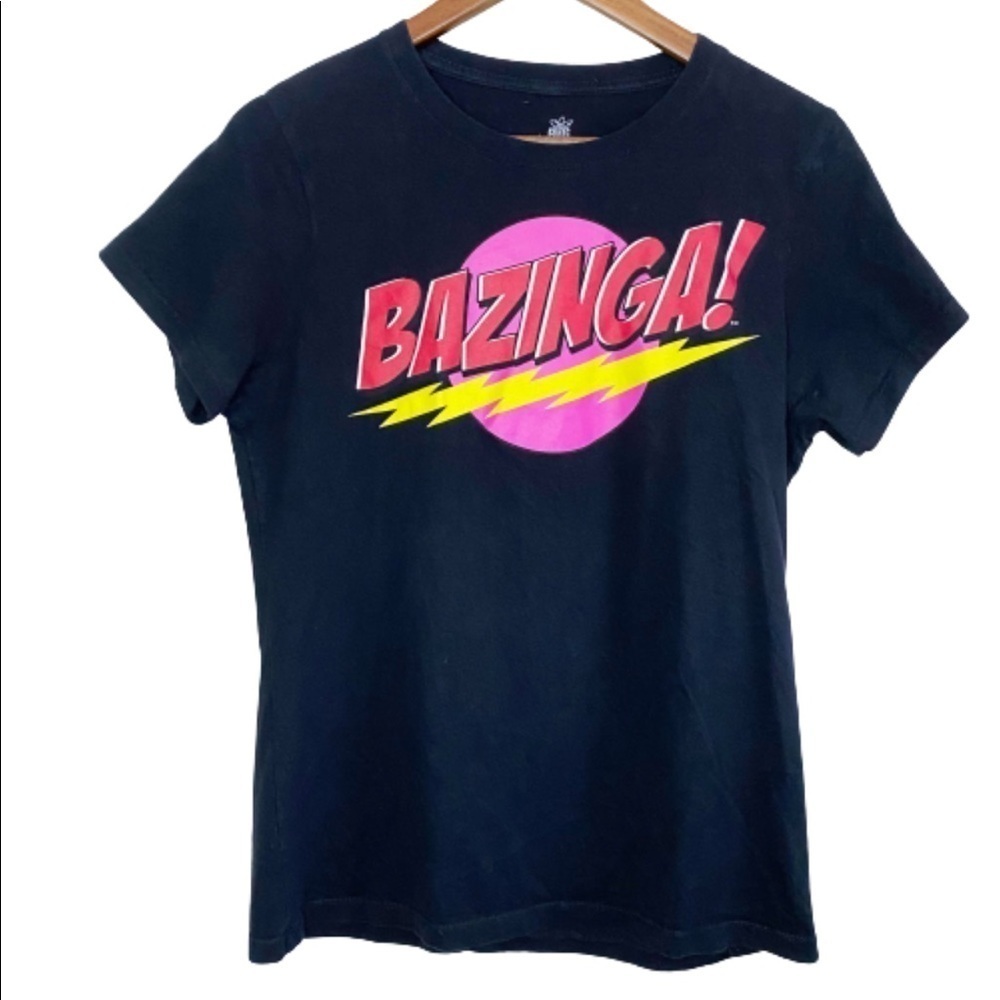 Big Bang Theory Bazinga Pink Red Yellow Graphic Black… - Gem